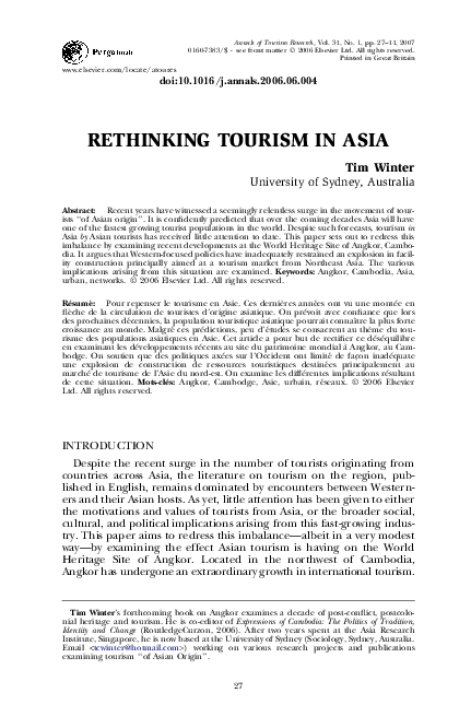 (PDF) Rethinking Tourism in Asia