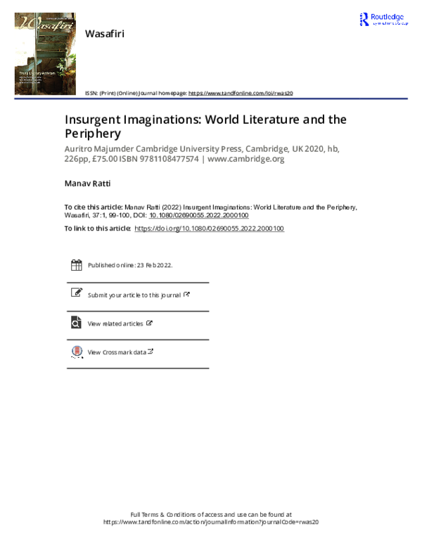 (PDF) Manav Ratti's Review of Auritro Majumder's Insurgent Imaginations ...
