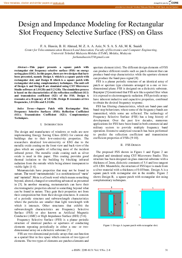 (PDF) Design and Impedance Modeling for Rectangular Slot Frequency ...