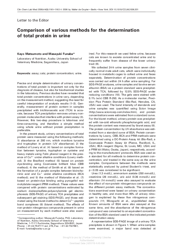 (PDF) Comparison of various methods for the determination of total ...