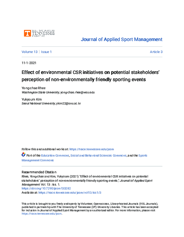 (PDF) Effect of Environmental CSR Initiatives on Potential Stakeholders ...