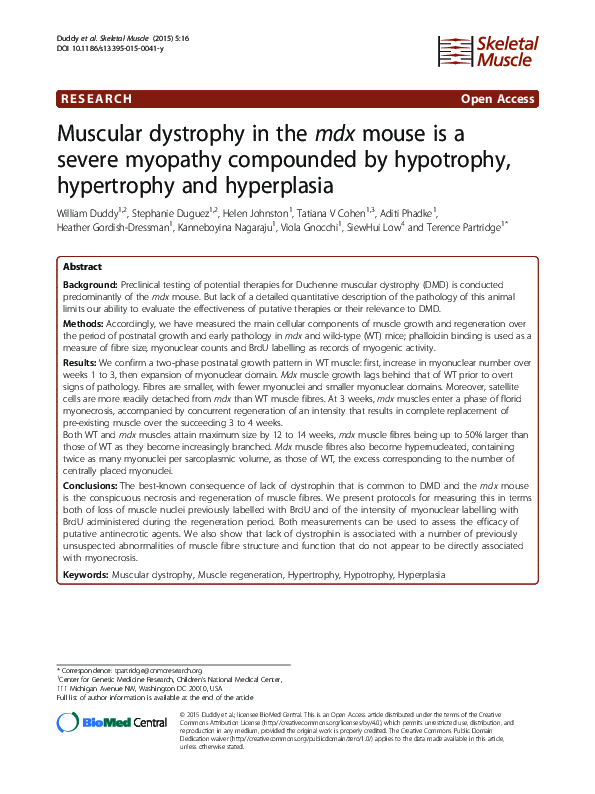 (PDF) Muscular dystrophy in the mdx mouse is a severe myopathy ...