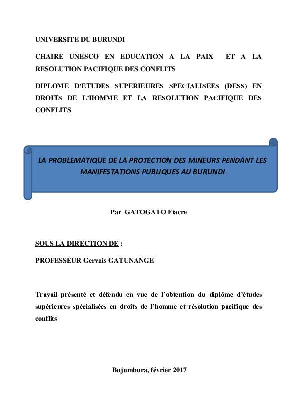 (PDF) Travail réalisé et défendu par GATOGATO Fiacre DESS en Droits de ...