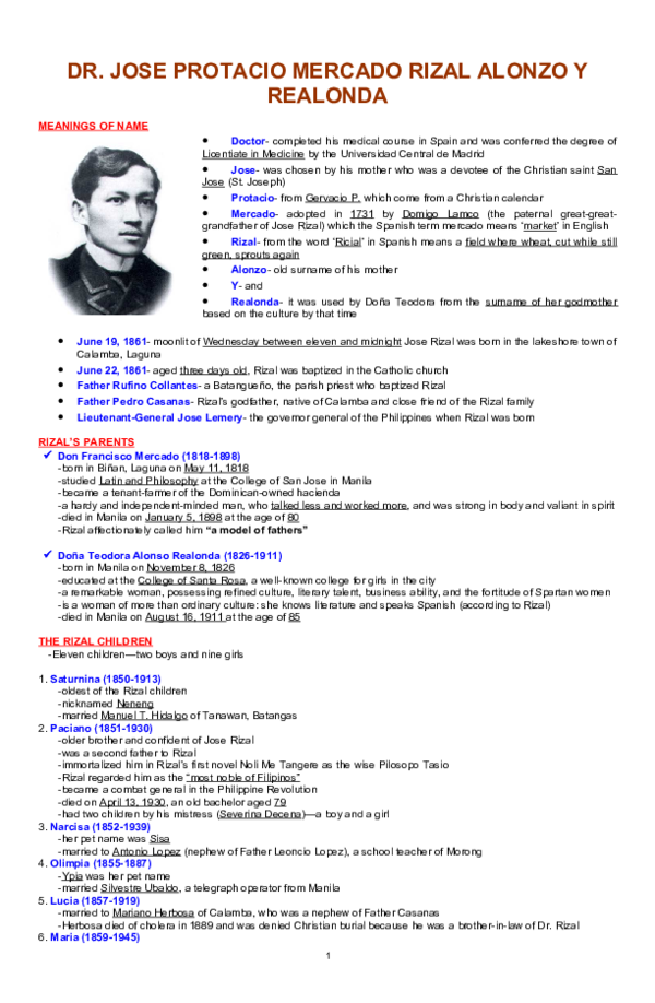 (PDF) DR. JOSE PROTACIO MERCADO RIZAL ALONZO Y REALONDA
