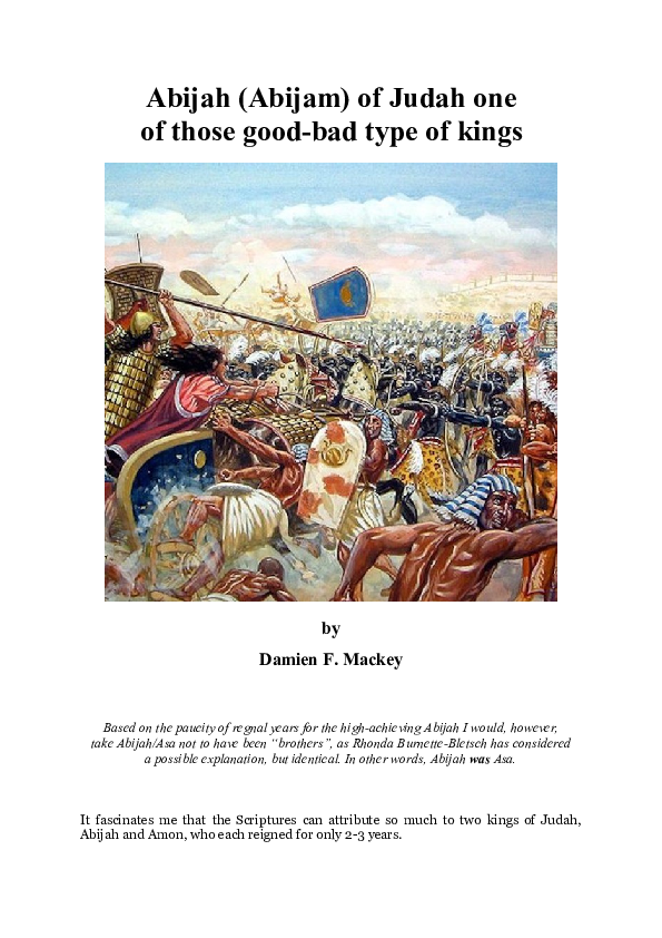 (DOC) Abijah (Abijam) of Judah one of those good-bad type of kings