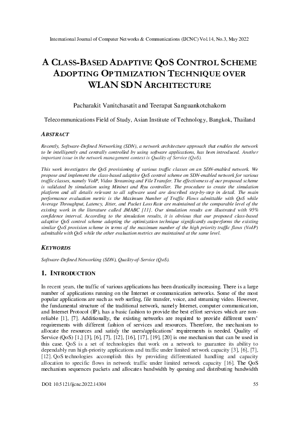 (PDF) A Class-based Adaptive QoS Control Scheme Adopting Optimization Technique over WLAN SDN ...