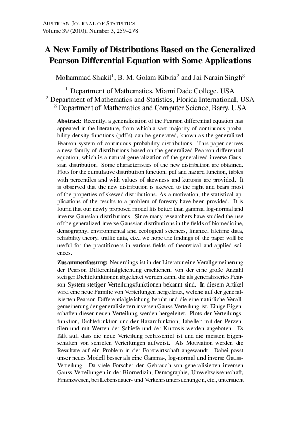 (PDF) A New Family of Distributions Based on the Generalized Pearson ...
