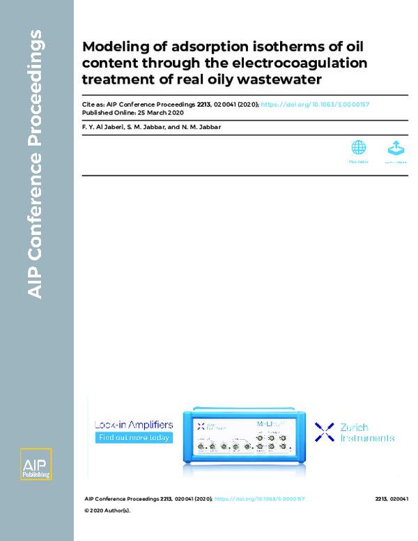 (PDF) Modeling of adsorption isotherms of oil content through the ...