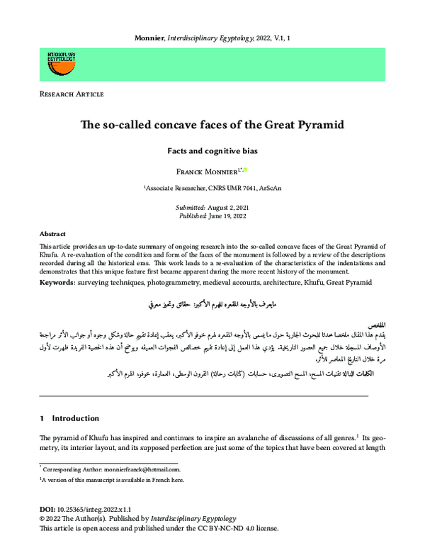 (PDF) "The so-called concave faces of the Great Pyramid: Facts and ...