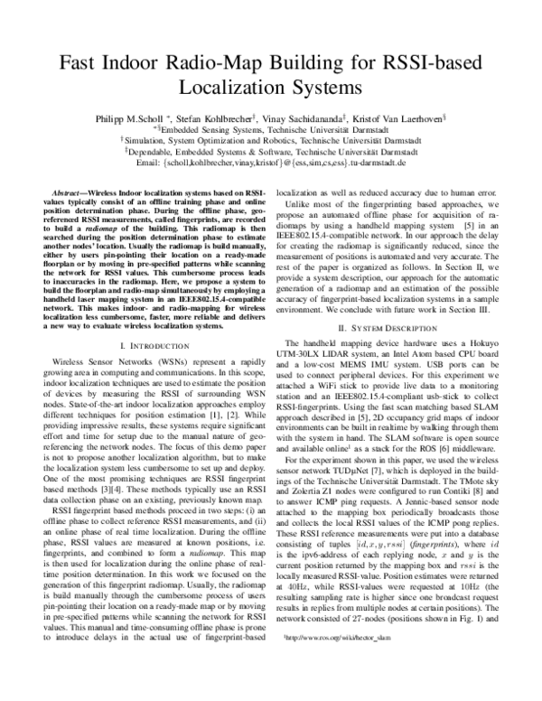 Pdf Fast Indoor Radio Map Building For Rssi Based Localization Systems