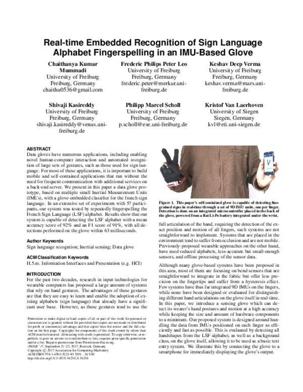 (PDF) Real-time Embedded Recognition of Sign Language Alphabet ...