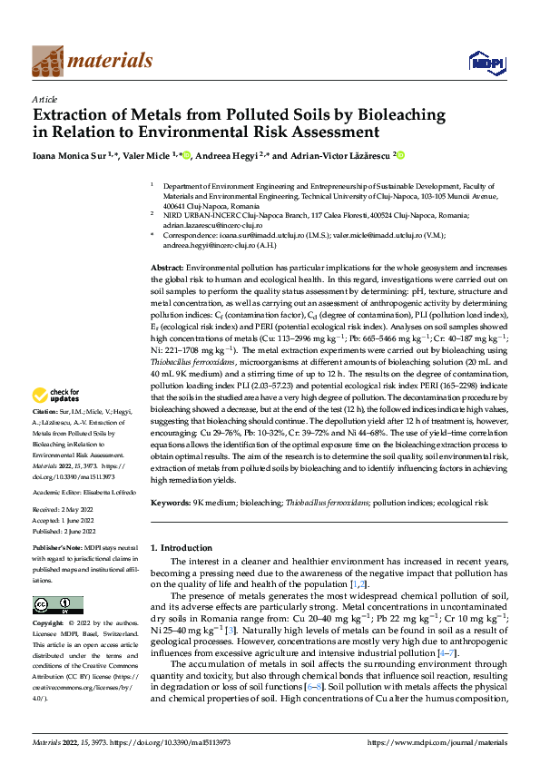 (PDF) Extraction of Metals from Polluted Soils by Bioleaching in ...