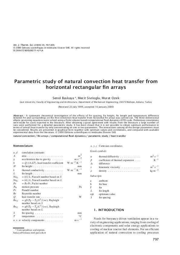 (PDF) Parametric study of natural convection heat transfer from ...