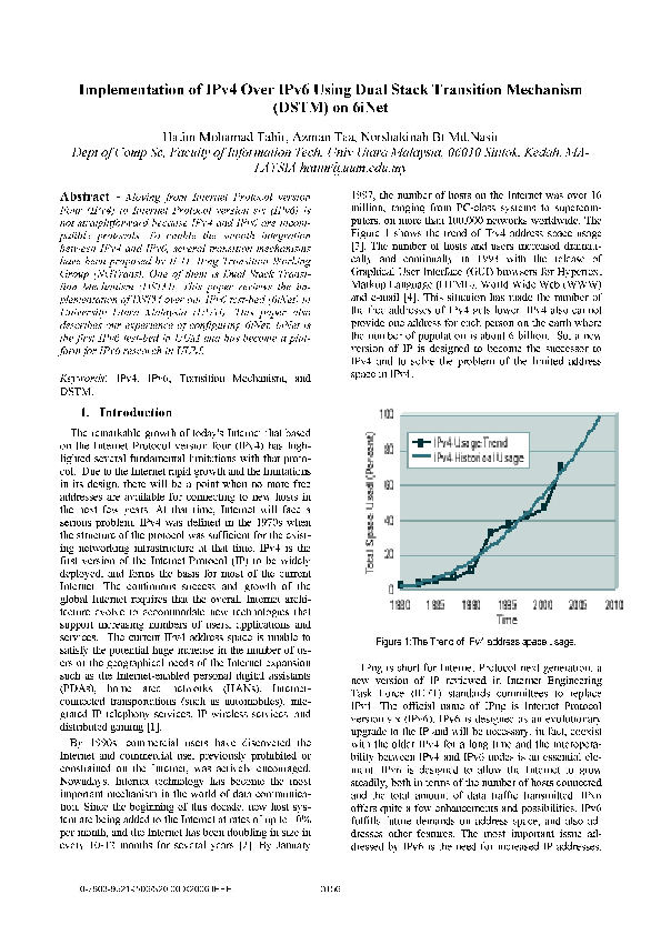 Pdf Implementation Of Ipv4 Over Ipv6 Using Dual Stack Transition 7168