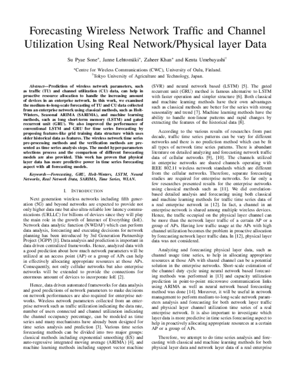 (PDF) Forecasting Wireless Network Traffic and Channel Utilization Using Real Network/Physical ...