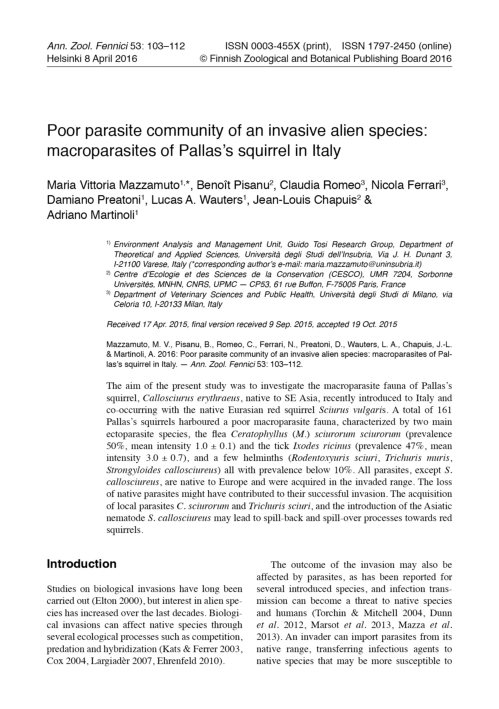 (PDF) Poor Parasite Community of an Invasive Alien Species ...