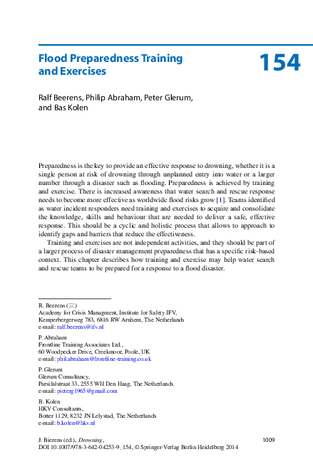 (PDF) Flood Preparedness Training and Exercises