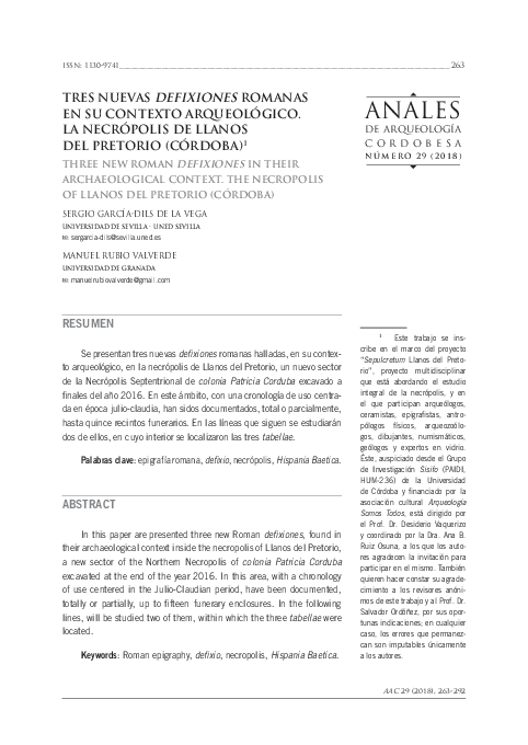 (PDF) Three new roman defixiones in their archaeological context. The ...