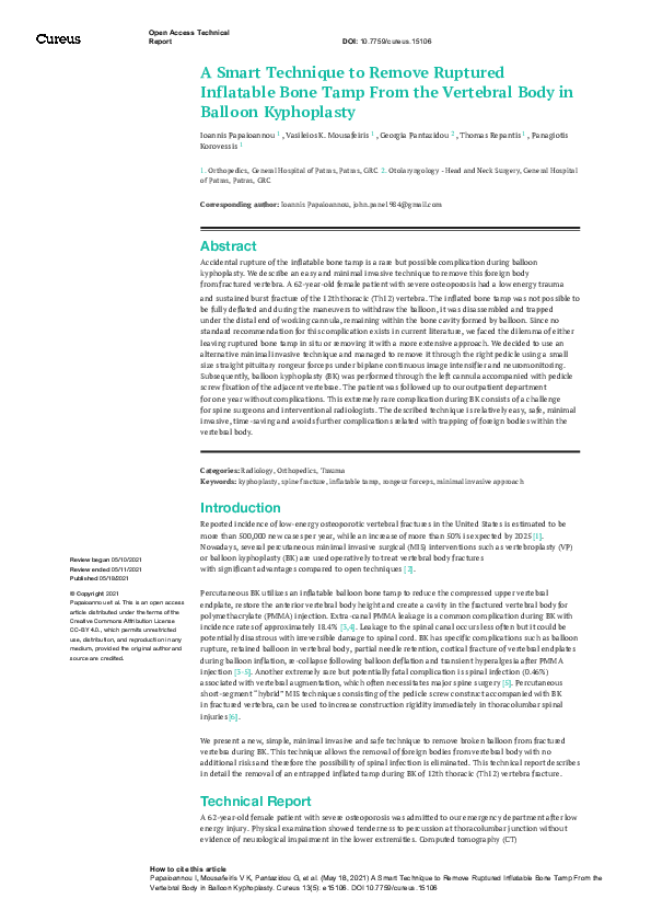 (PDF) Minimally Invasive Removal of Bone Tamp Complication