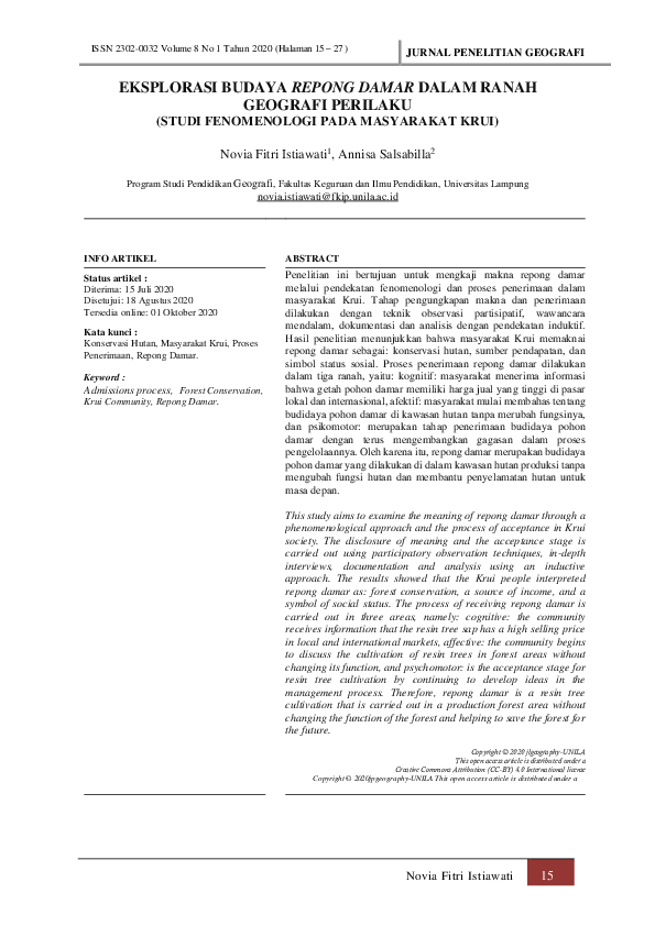 (PDF) Eksplorasi Budaya Repong Damar Dalam Ranah Geografi Perilaku ...