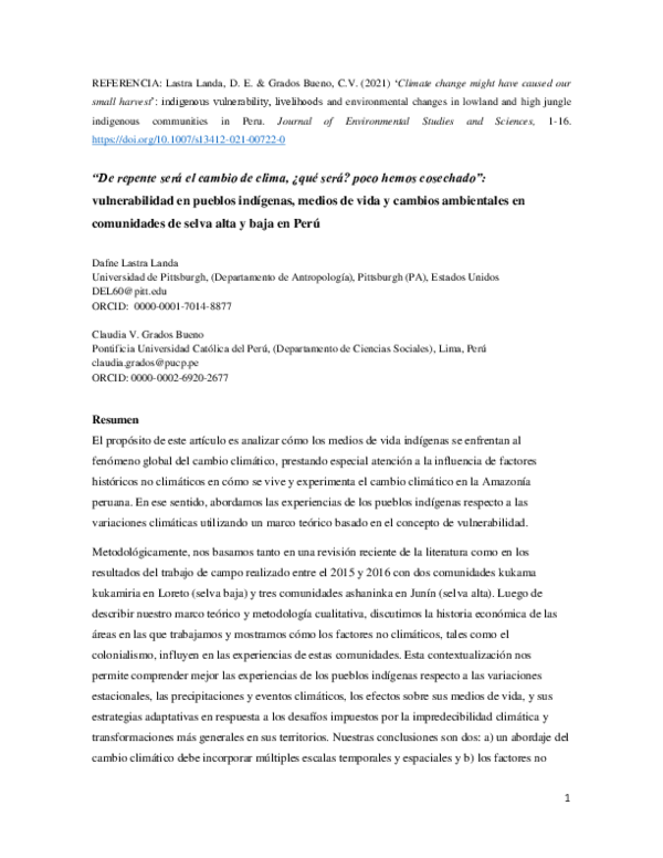 Pdf De Repente Será El Cambio De Clima ¿qué Será Poco Hemos