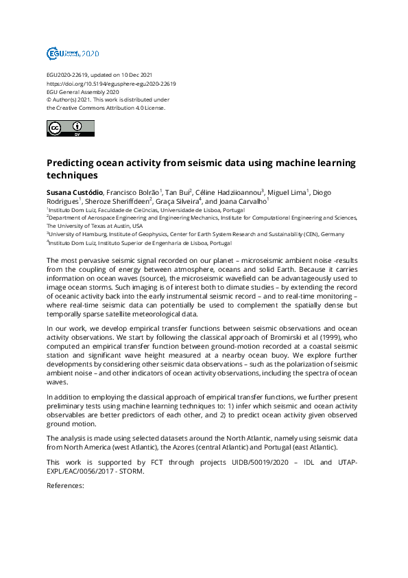 (PDF) Predicting ocean activity from seismic data using machine ...