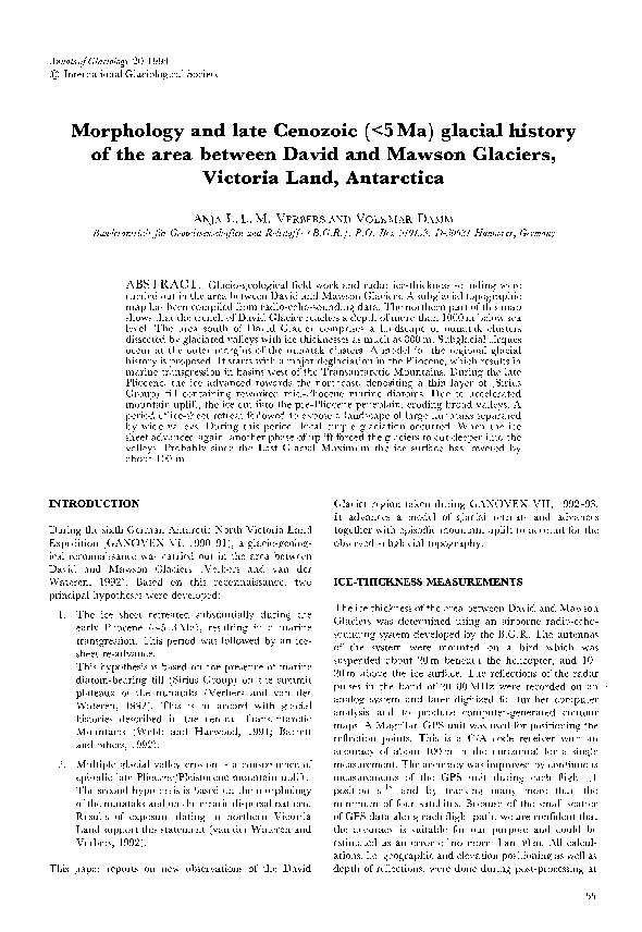 (PDF) Morphology and late Cenozoic