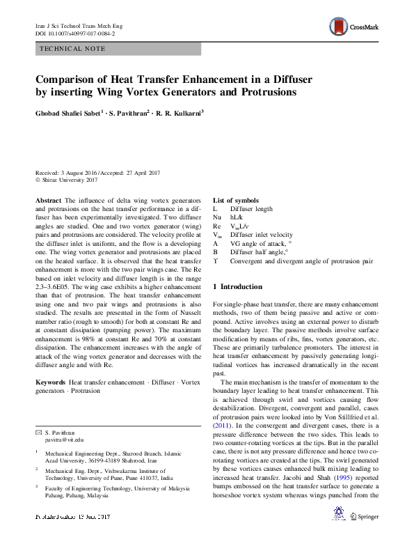 (PDF) Comparison of Heat Transfer Enhancement in a Diffuser by ...