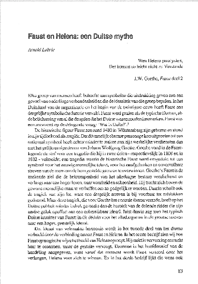 (PDF) Faust en Helena Een Duitse Mythe | Arnold Labrie - Academia.edu