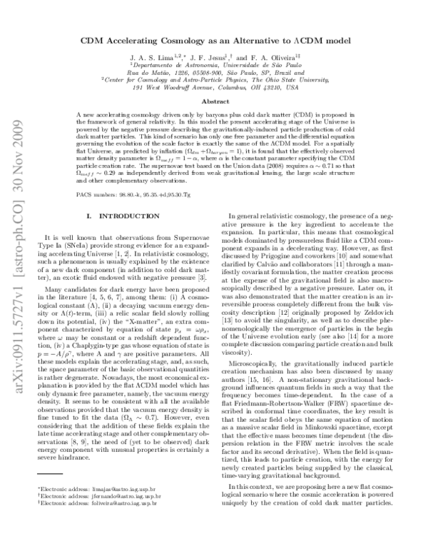 (PDF) CDM accelerating cosmology as an alternative to ΛCDM model
