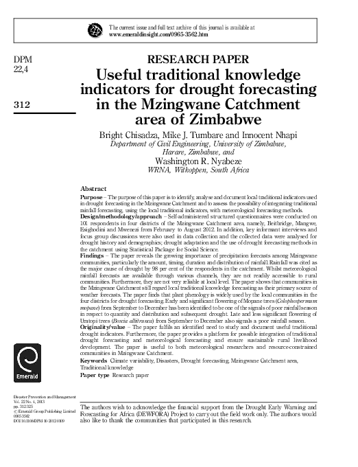(PDF) Useful traditional knowledge indicators for drought forecasting ...