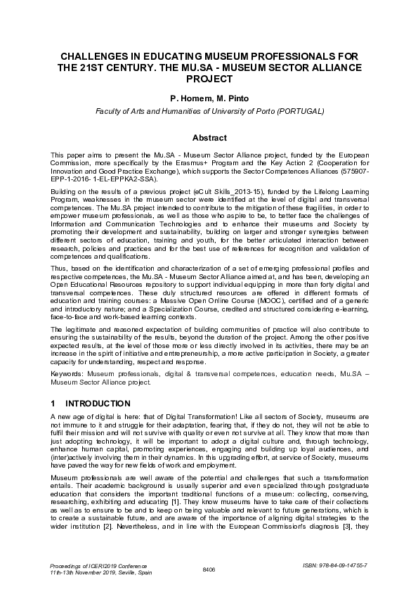 Challenges In Educating Museum Professionals For The 21st Century The