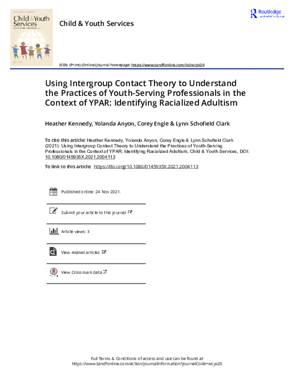 (PDF) Using Intergroup Contact Theory to Understand the Practices of ...