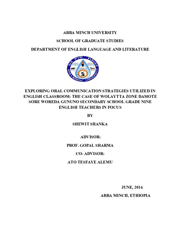 (PDF) Exploring Oral Communication Strategies Utilized in English ...