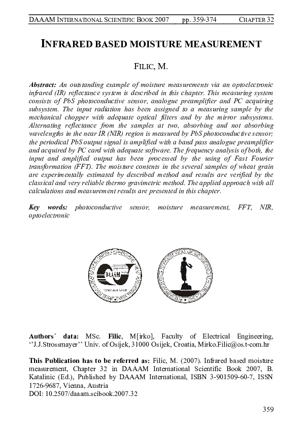(PDF) Infrared based moisture measurement