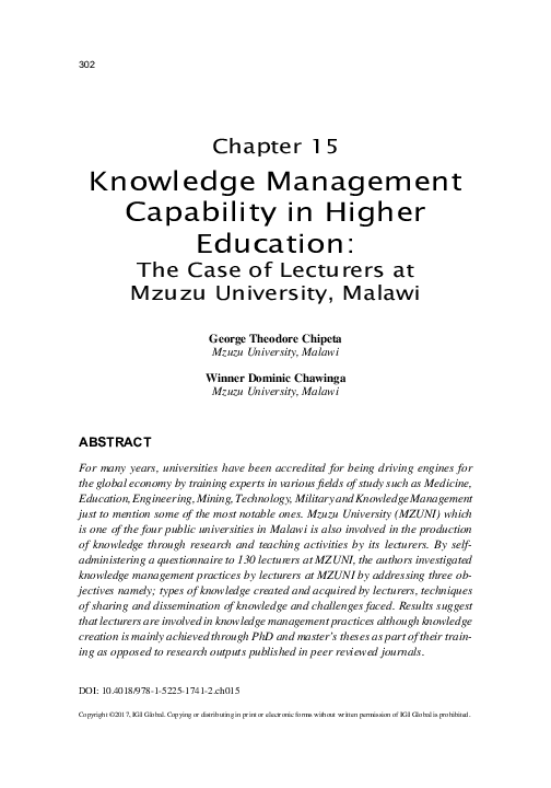 (PDF) Knowledge Management Capability in Higher Education