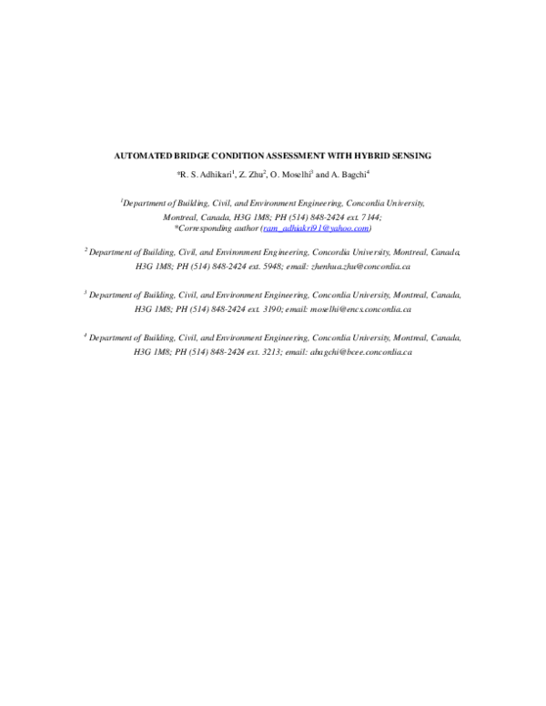 (PDF) Automated Bridge Condition Assessment with Hybrid Sensing