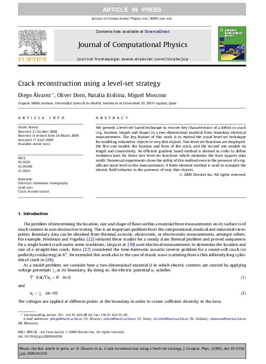 (PDF) Crack reconstruction using a level-set strategy