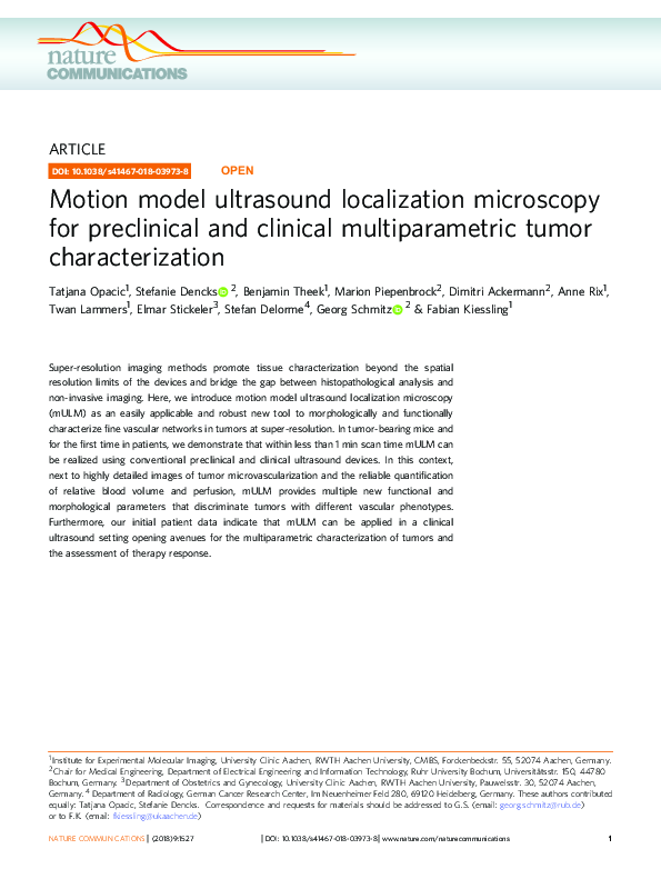 (PDF) Motion model ultrasound localization microscopy for preclinical ...