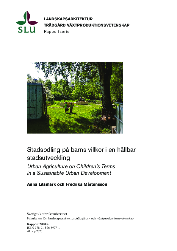 (PDF) Odling på barns villkor i en hållbar stadsutveckling