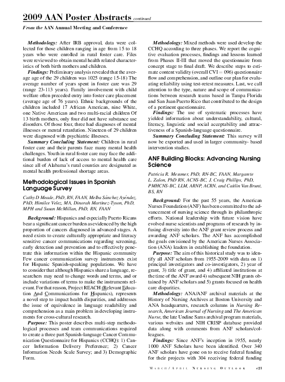 (PDF) ANF Building Blocks: Advancing Nursing Science