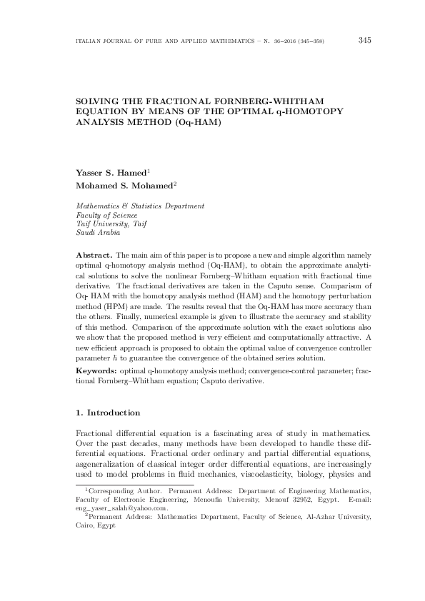 Pdf Solving The Fractional Fornberg Whitham Equation By Means Of The