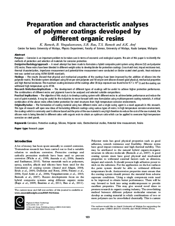 (PDF) Preparation and characteristic analyses of polymer coatings ...