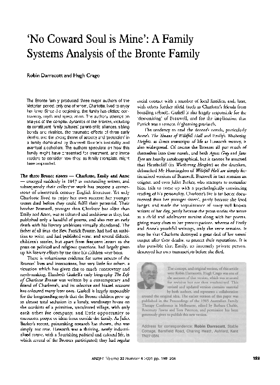 (PDF) ‘No Coward Soul is Mine’: A Family Systems Analysis of the Bronte ...