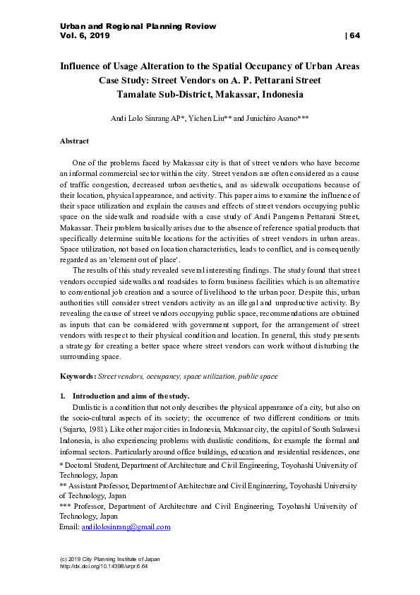 (PDF) Influence of Usage Alteration to the Spatial Occupancy of Urban ...