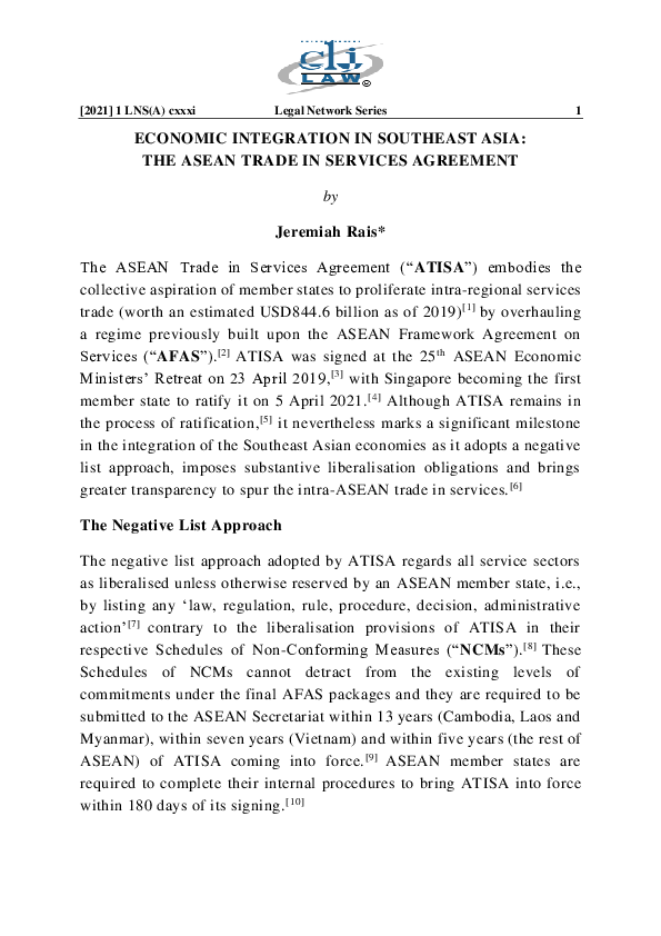 (PDF) Economic Integration in Southeast Asia: The ASEAN Trade in ...