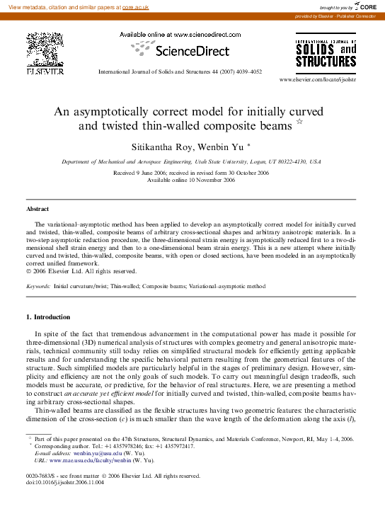 (PDF) An asymptotically correct model for initially curved and twisted ...