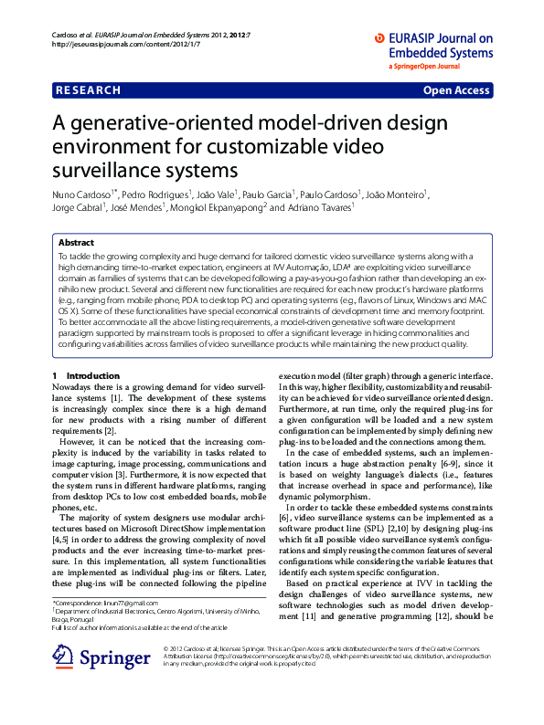 (PDF) A generative-oriented model-driven design environment for customizable video surveillance ...