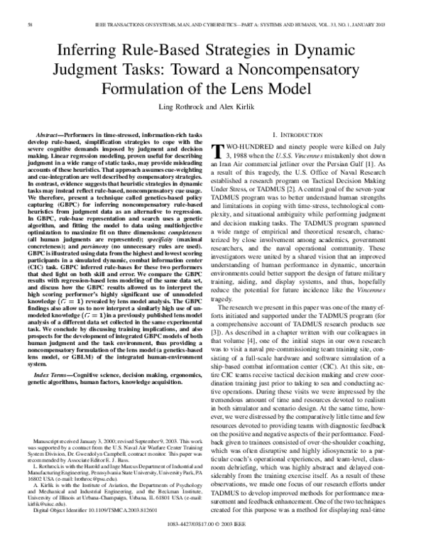 (PDF) Inferring rule-based strategies in dynamic judgment tasks: toward ...