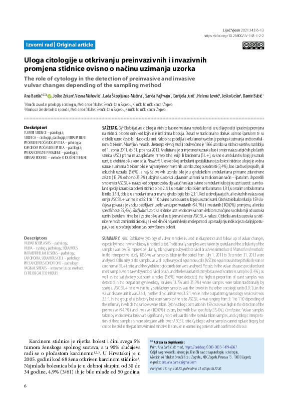 (PDF) The role of cytology in the detection of preinvasive and invasive ...